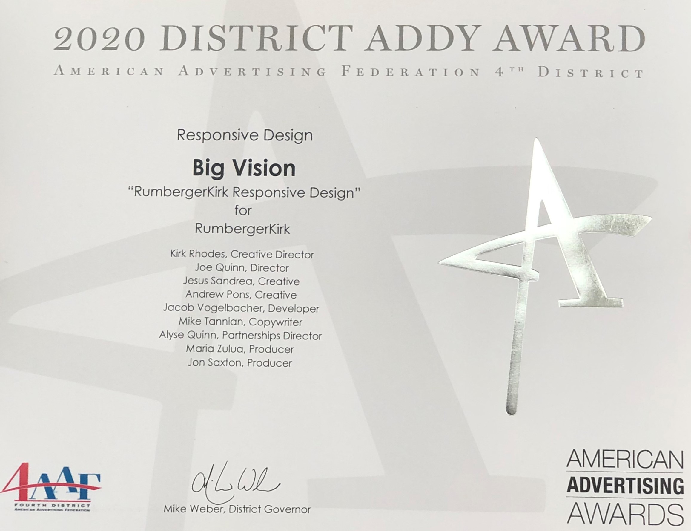 RumbergerKirk Website Recognized with Silver District ADDY Award ...